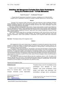 Efektifitas Self Management Terhadap Stres Dalam Pembelajaran Daring Era Pandemi Covid – 19 Pada ...